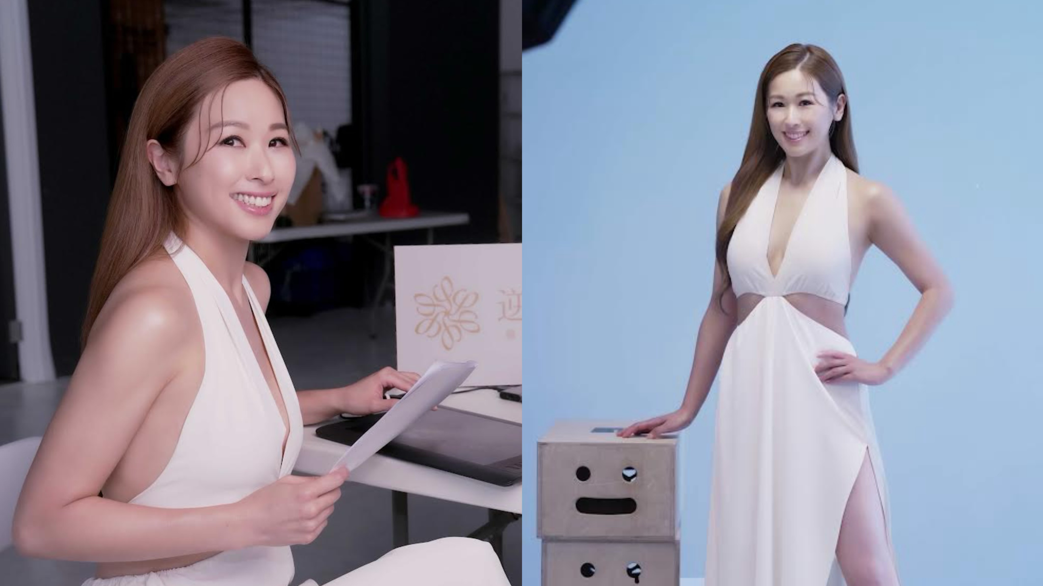 趙希洛拍廣告狂吸金 性感DEEP V 裙上陣大曬長腿弗到漏 | am730