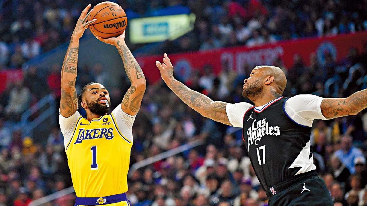 NBA｜羅素爾三分球爆發添戰力 湖人主場勢挫76人 | am730