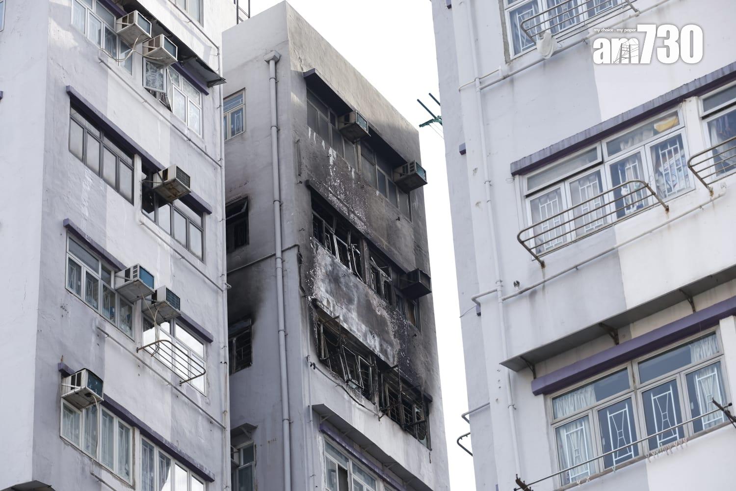 油麻地金華大廈單位起火 逾百居民疏散 消防架雲梯灌救 | am730